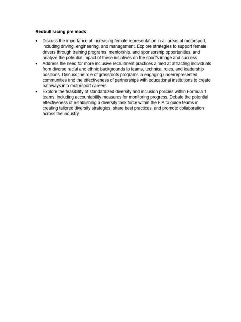 Redbull Racing Pre Mods | PDF | Business