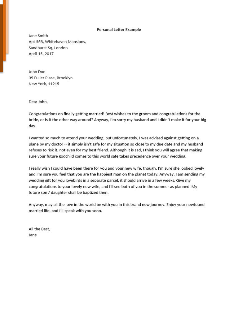 Personal Letter Format 38 | PDF