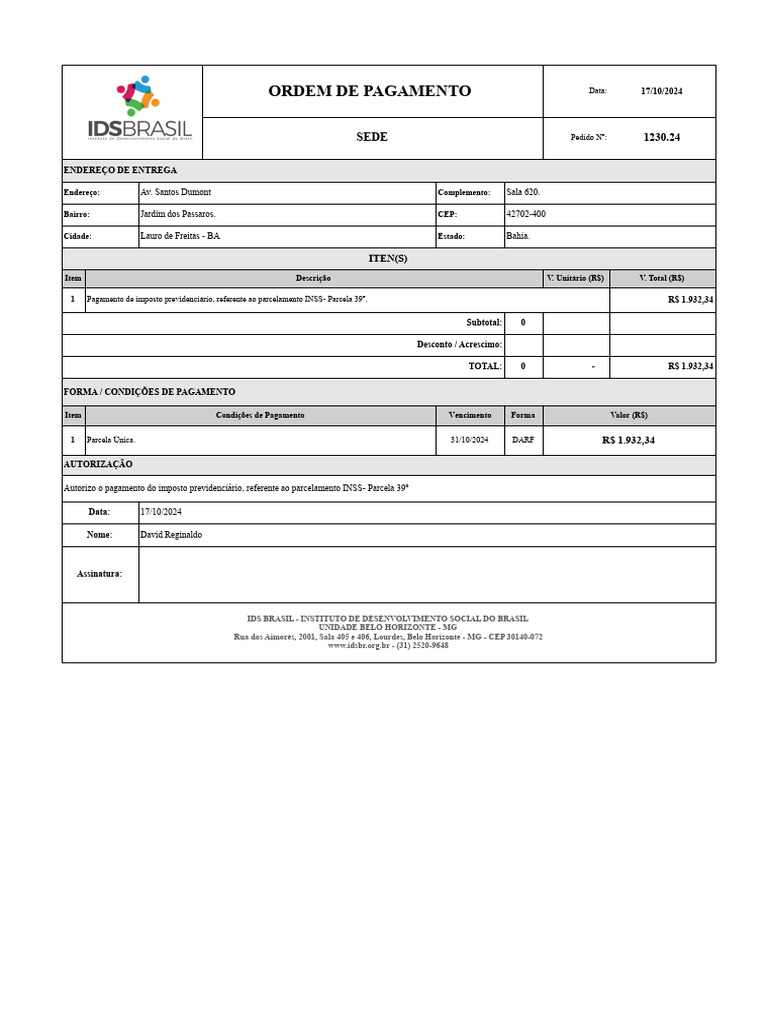 01 - ORDEM DE PAGAMENTO .XLSX - 39 | PDF | Programas governamentais | Programas sociais