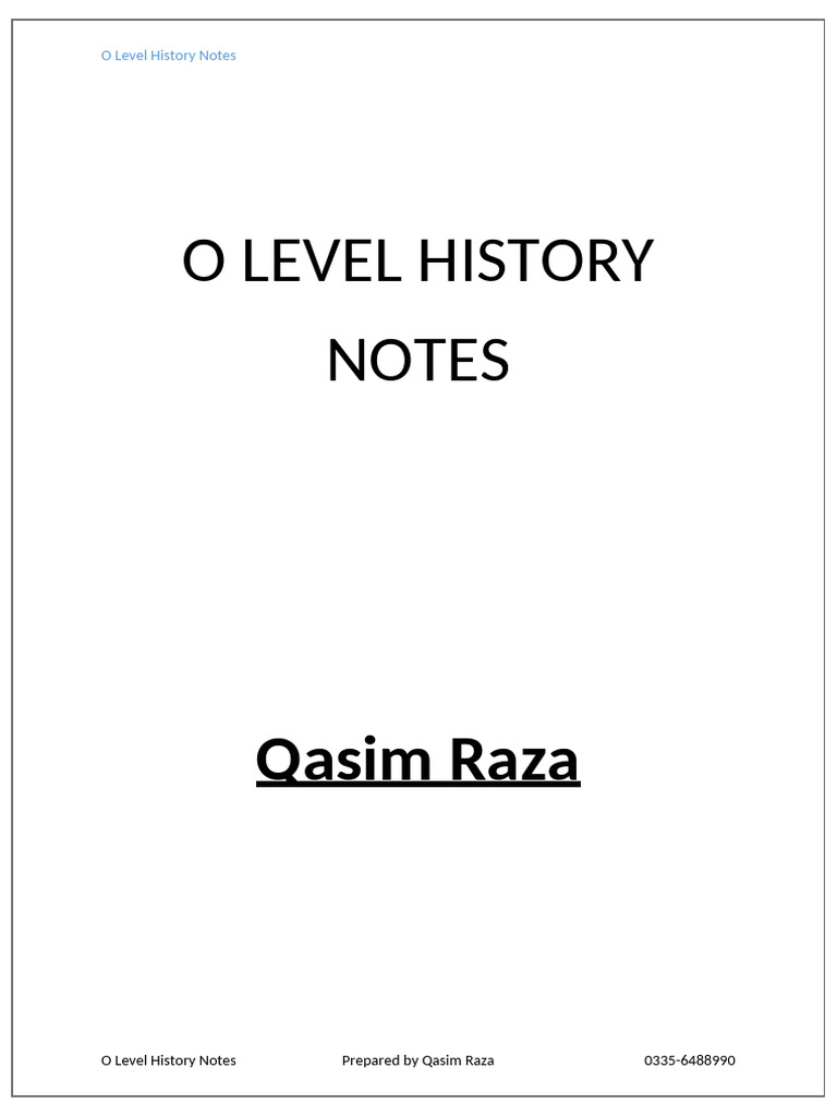 O Level History Notes by Qasim Raza | PDF | Indian Rebellion Of 1857 ...