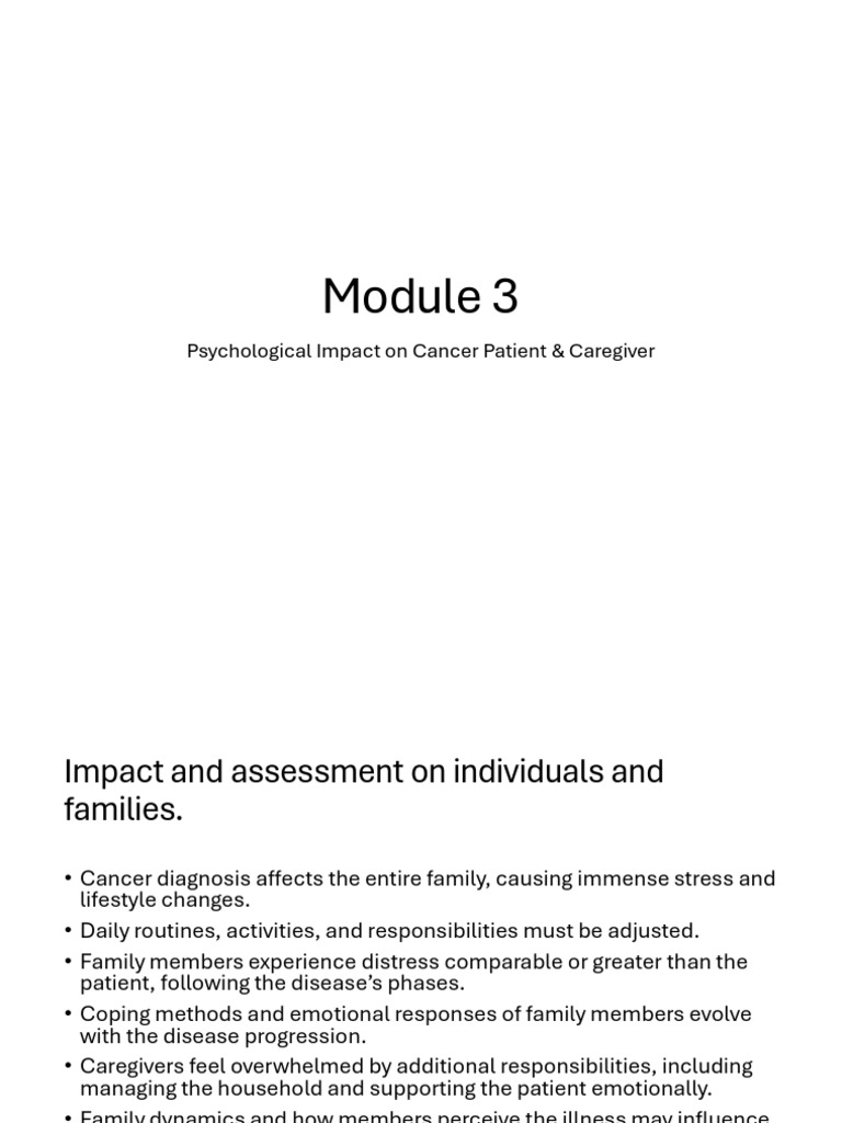 MOD 3 PPT | PDF | Caregiver | Cancer