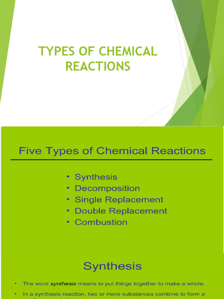 Types of Chemical Reactions | PDF
