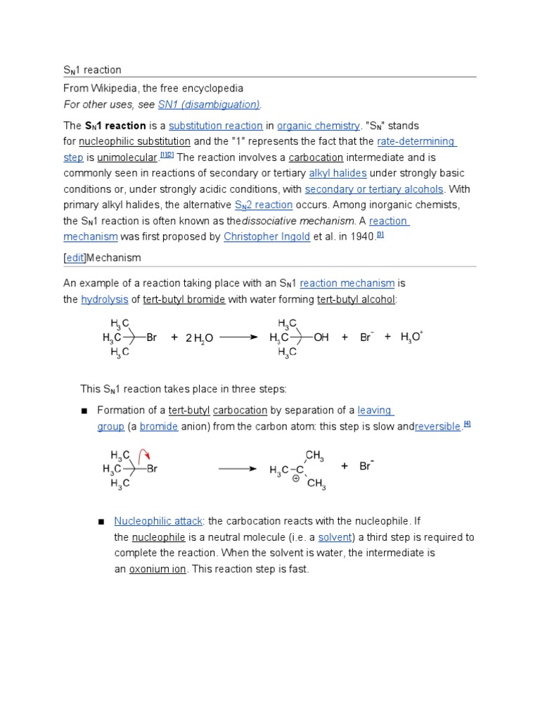 SN1 and SN2 Reaction | PDF | Chemical Reactions | Chemical Substances
