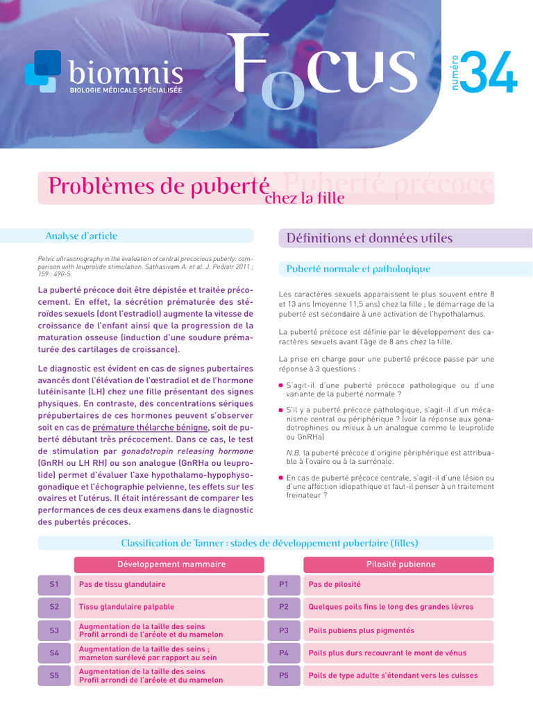 Évaluation de la puberté précoce par échographie | PDF | Puberté | Sein