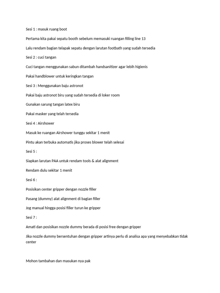 Script Alignment Nozzle Filler | PDF | Karier & Perkembangan