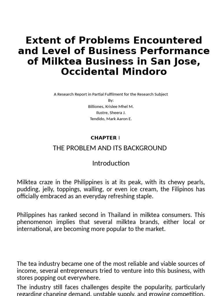 Extent of Problems Encountered and Level of Business | PDF | Marketing ...