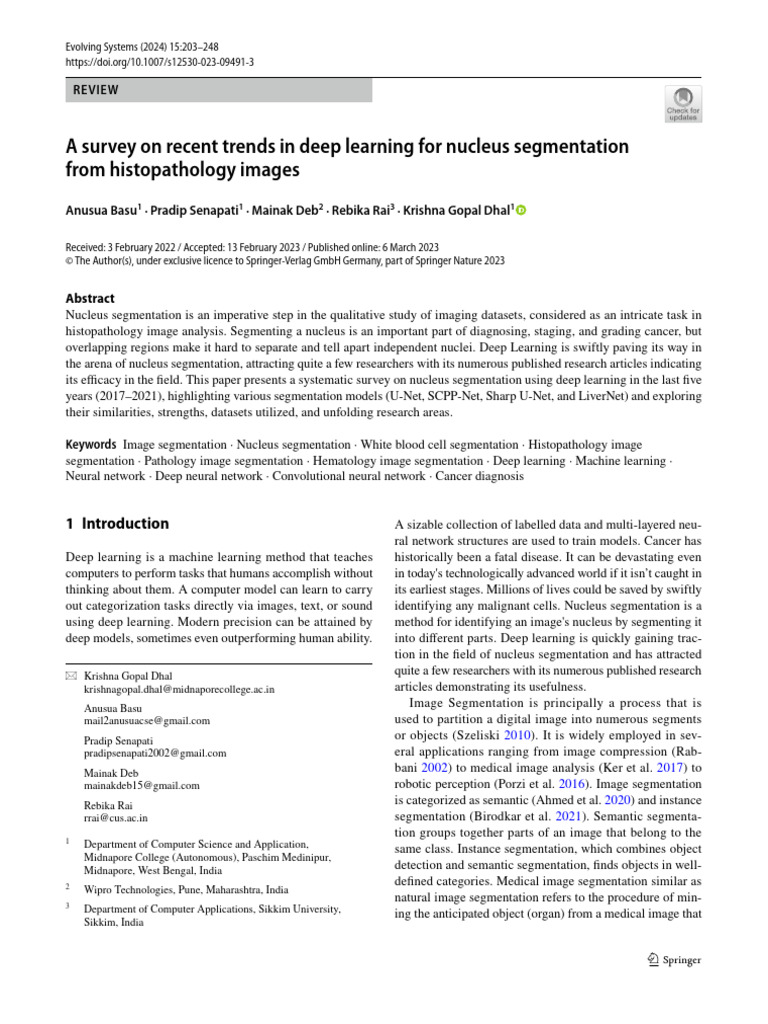 Deep Learning in Nucleus Segmentation | PDF | Image Segmentation | Artificial Neural Network