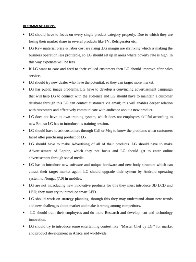 Recommendation of LG matrix | PDF