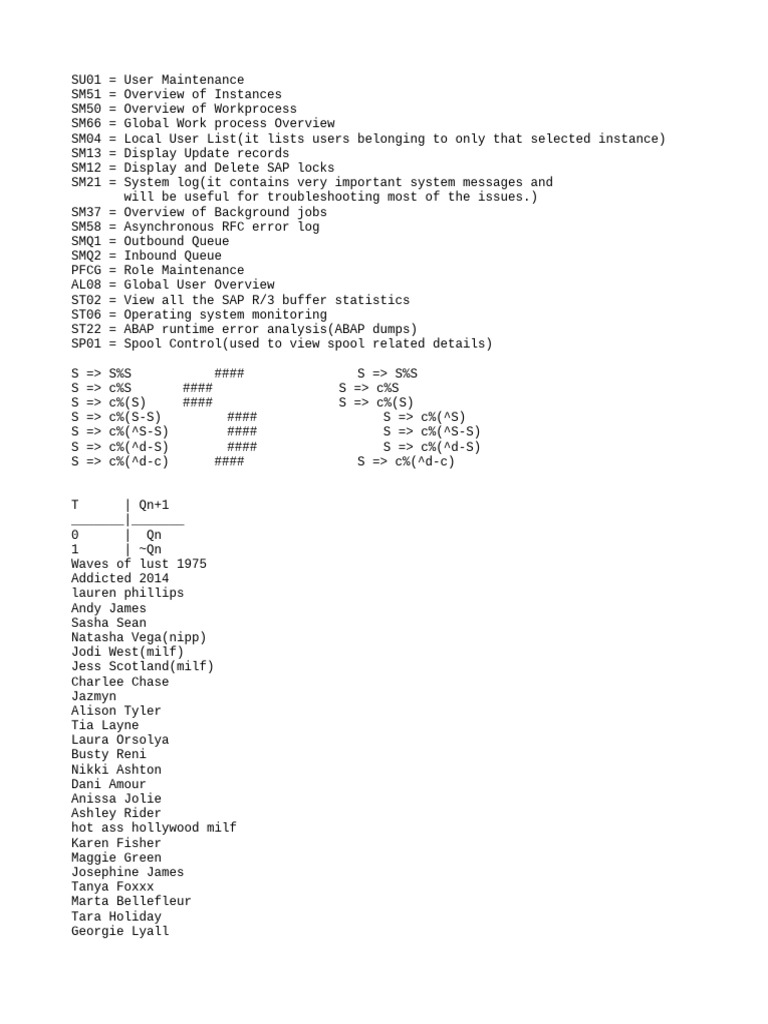 SAP BASIS T CODES | PDF | Computing | Systems Architecture