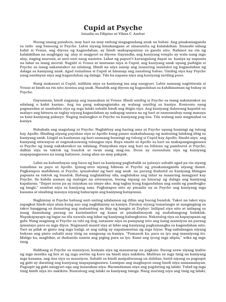 Cupid at Psyche (Tagalog) | PDF