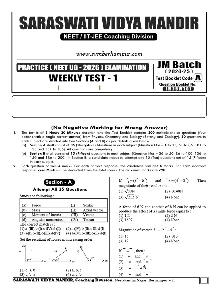 JM Wt-1 01-Sept-2024 Ques Solution SVM Nkg1 | PDF | Euclidean Vector ...