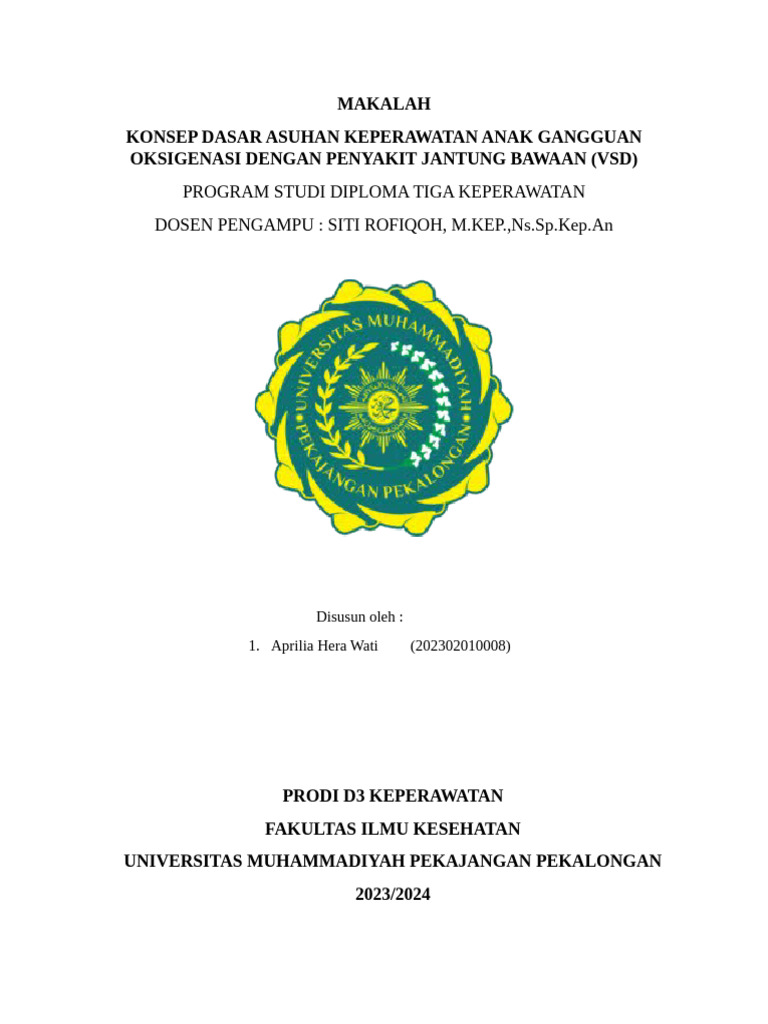 Makalah Kep Anak (VSD) | PDF | Pengembangan Diri | Sains & Matematika