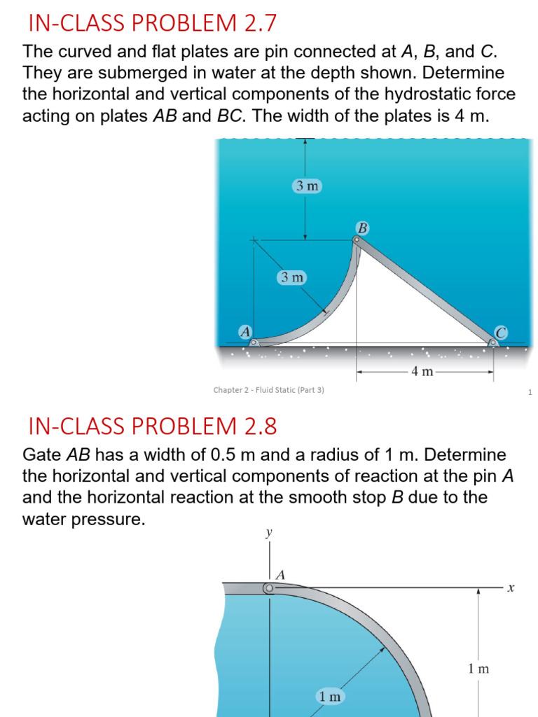 MCAE 220 Chapter 2 - Fluid Statics (Part 3) (Problems) | PDF | Teaching Methods & Materials ...