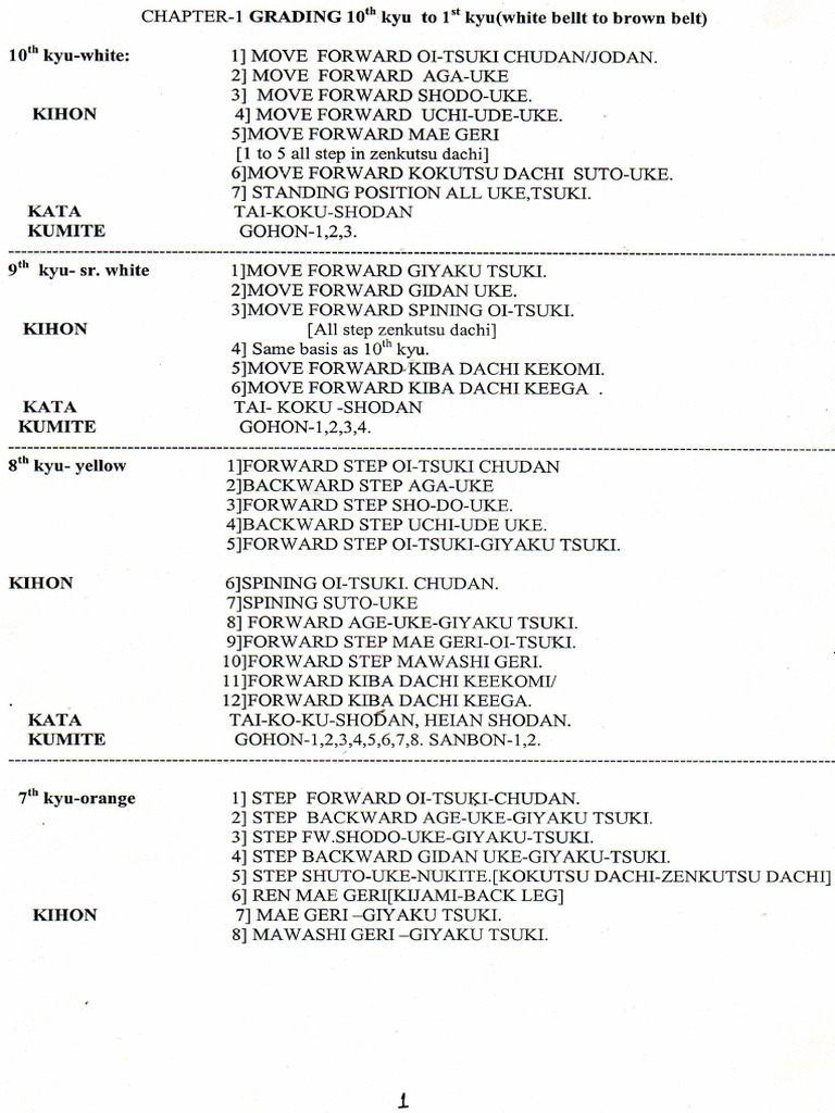 Grading Syllabus KARATE | PDF