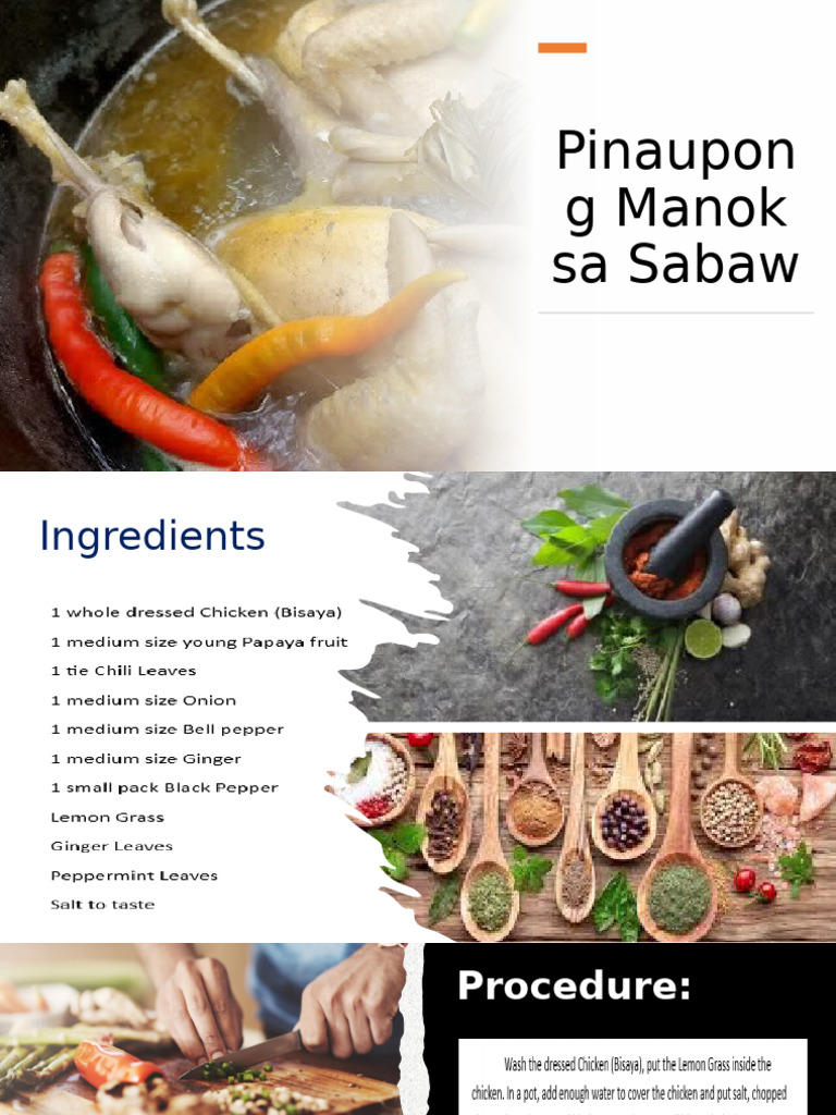 Pinaupong Manok Sa Sabaw | PDF