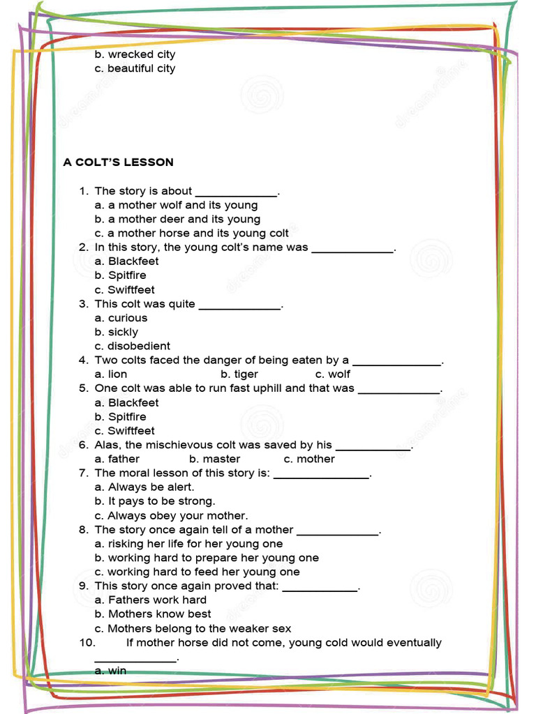 gr.6 Stories With Questions 123 - 21 | PDF | Language Arts & Discipline ...