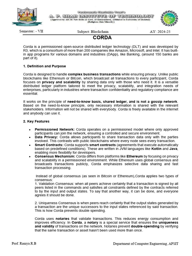CORDA | PDF | Computing | Information Technology Management