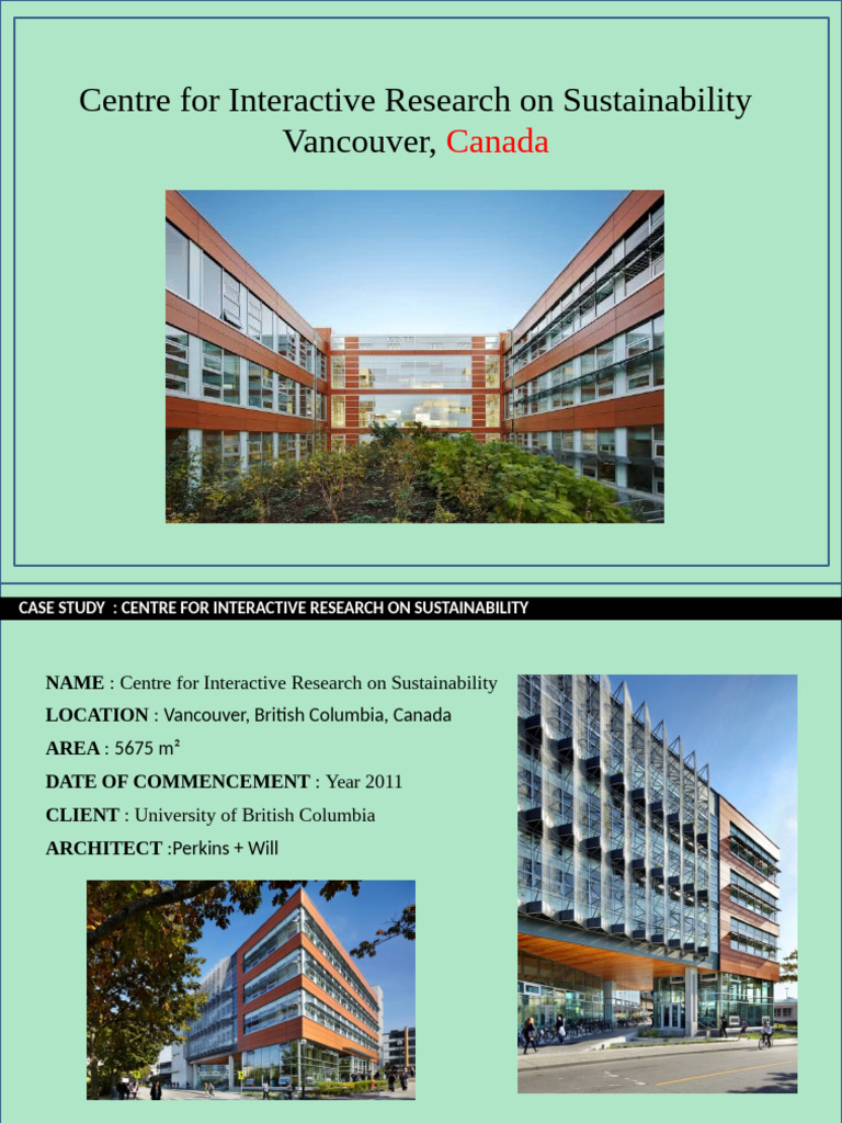 UBC's Centre for Interactive Research on Sustainability | PDF | Natural ...