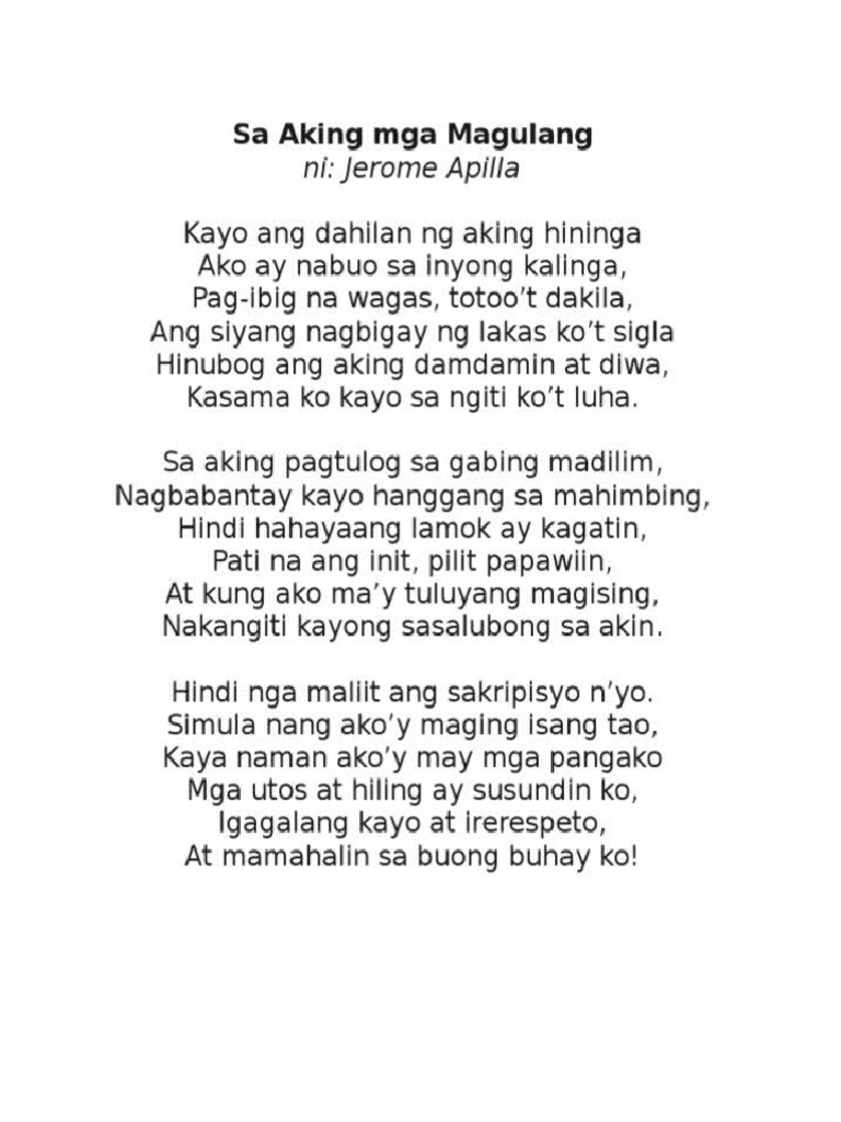 Ang Aking Magulang | PDF