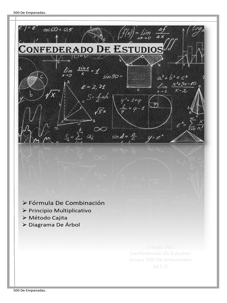 Formula de Combinación. | PDF | Multiplicación | Matemáticas