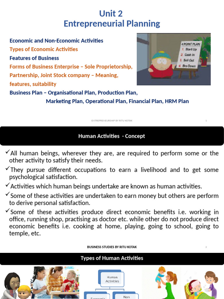 Entrepreneurial Planning and Business Types | PDF | Partnership ...
