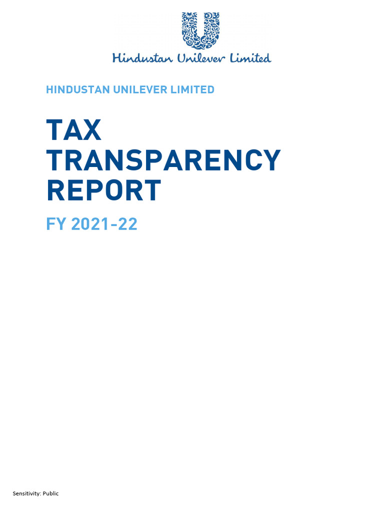 Hul Tax Transparency Report Fy 2021 22 | PDF | Value Added Tax | Taxes
