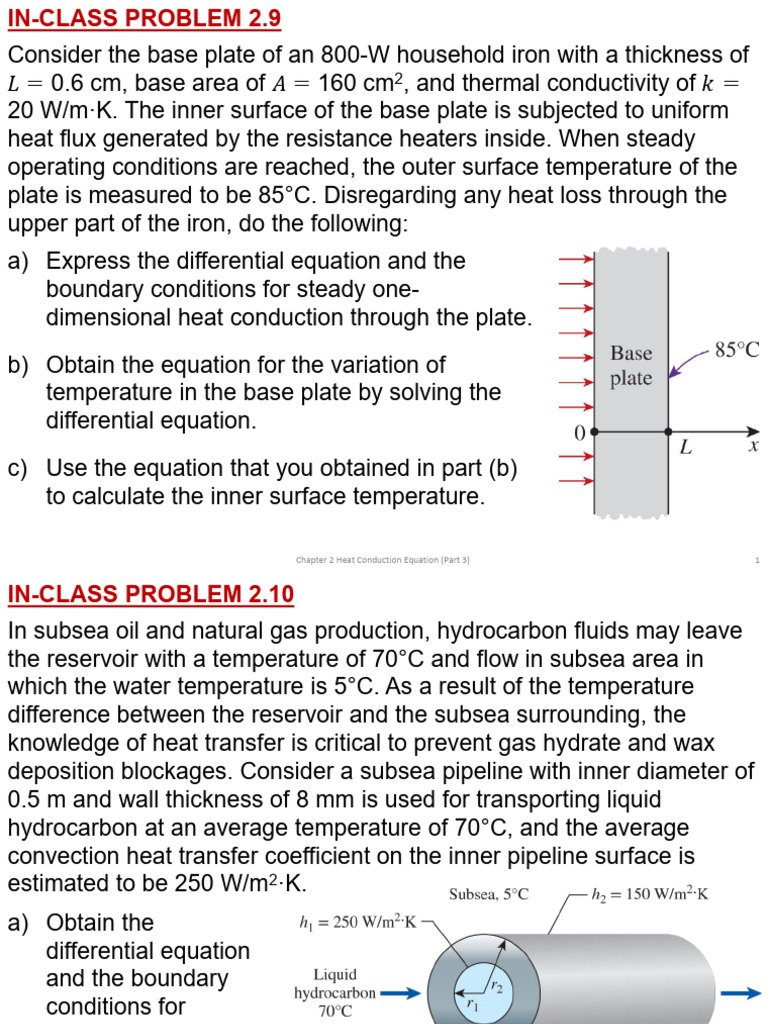 MCAE 410 Chapter 2 - Heat Conduction Equation - Part 3 (Problems) | PDF | Thermal Conduction ...