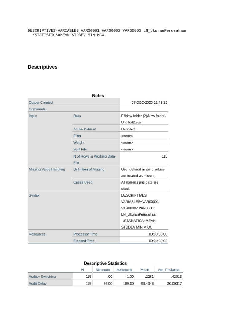 Output Spss Pdf Errors And Residuals Coefficient Of Determination