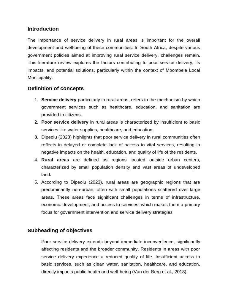 Subheading of Literature Review | PDF | Rural Area | Sanitation