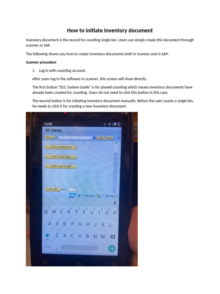 Initiate Counting Scanner & SAP | PDF | Finance & Money Management
