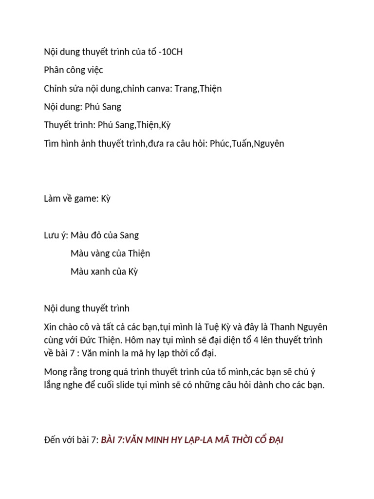 ND Thuyet Trinh To 4 Su Dang Chinh Sua | PDF