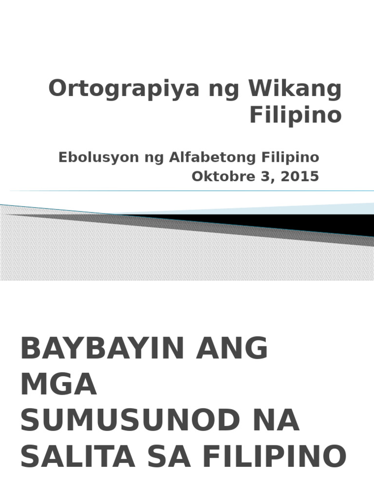 Ortograpiya NG Wikang Filipino | PDF