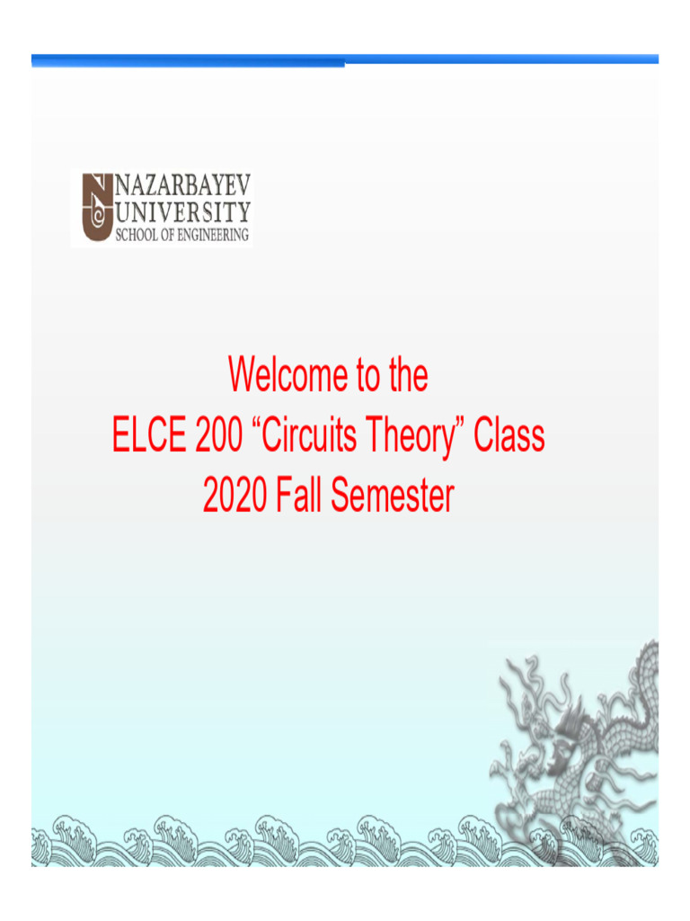 ELCE 200 Circuits Theory Course Overview | PDF | Electronics | Engineering