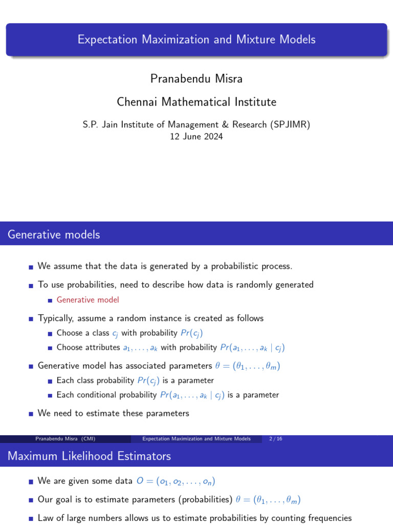 Mixture Models Pdf Statistical Models Statistical Theory