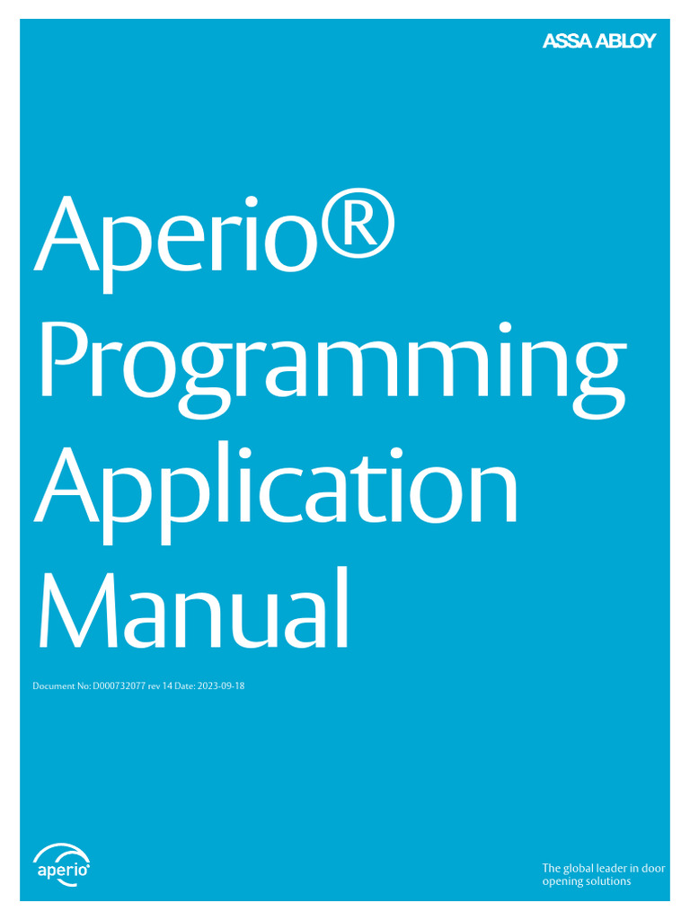 Aperio Programming Application Manual | PDF | Usb | Access Control