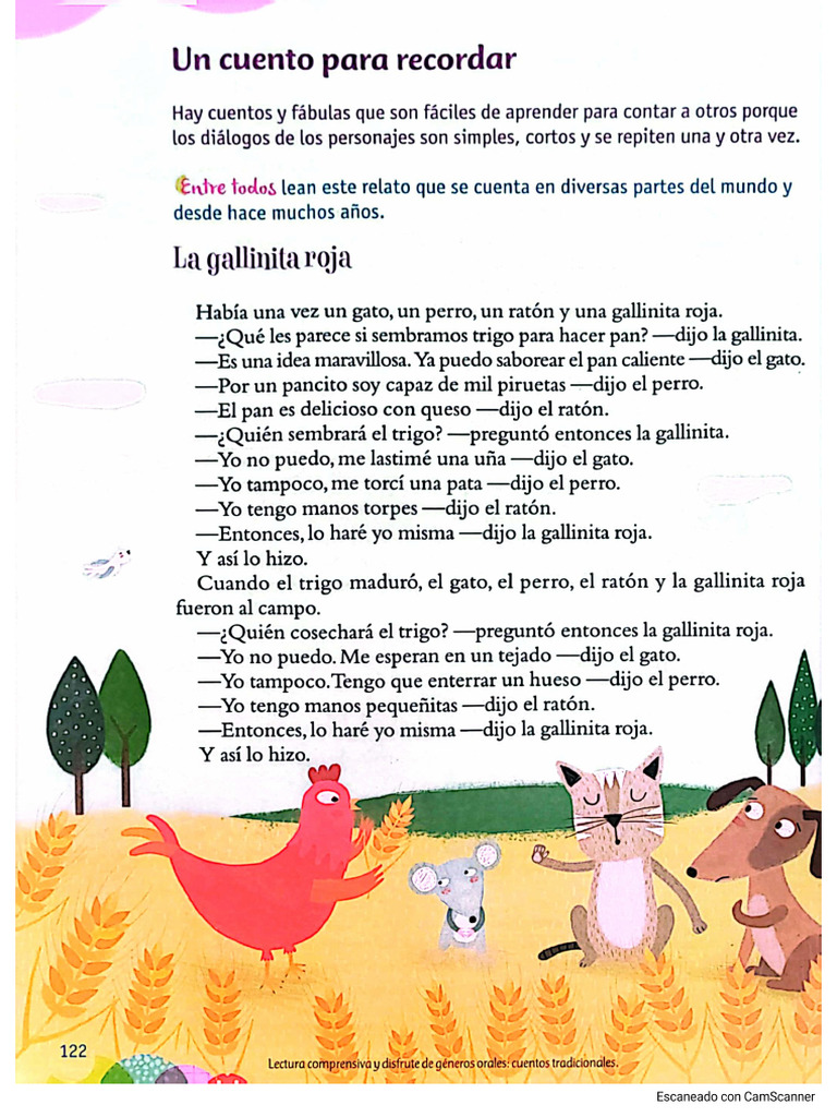 Cuento - La gallinita roja | PDF