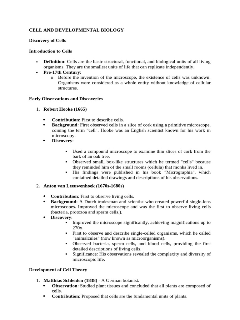 Cell Biology Notes | PDF | Microscope | Cell (Biology)