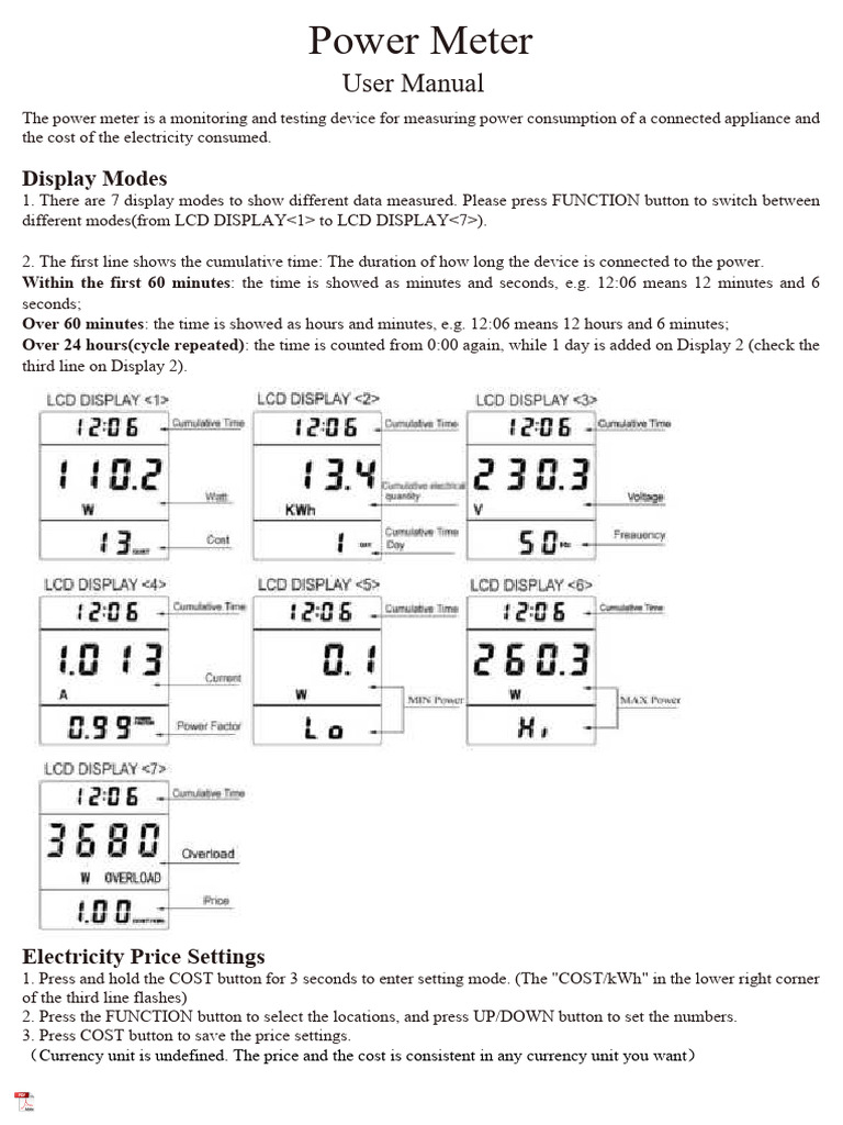 GMM-DDS108-KWE-PM01-UK User Manuel | PDF | Manufactured Goods | Electricity