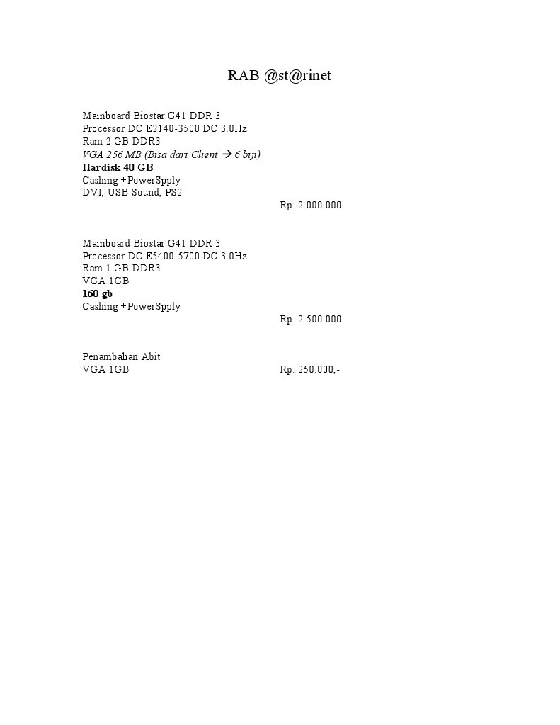 RAB Warnet | PDF