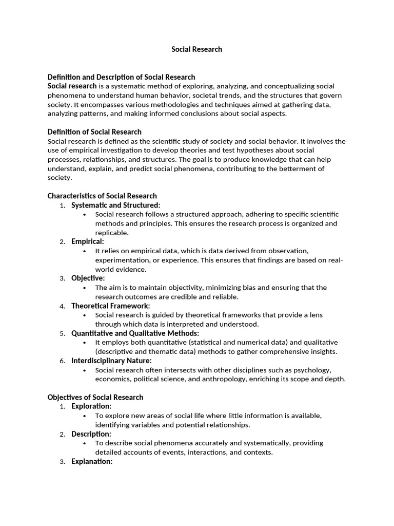 Social Research. | PDF | Methodology | Social Research