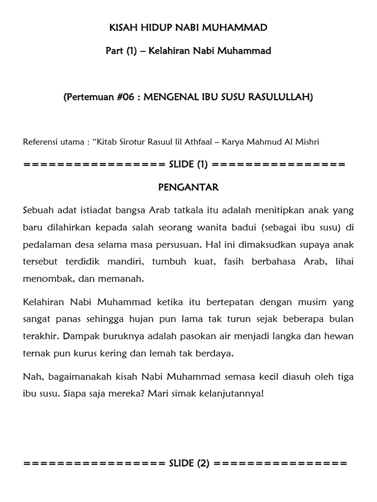 06 - Mengenal Ibu Susu Rasulullah | PDF
