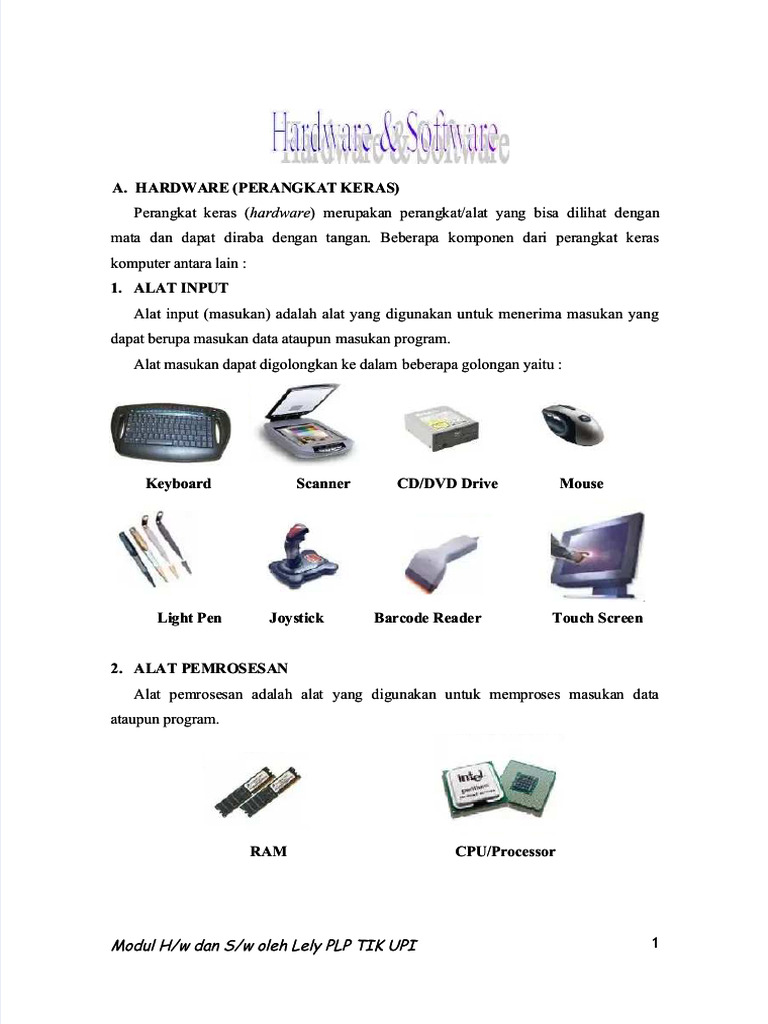 PDF Modul Hardware Dan Software Kelas 7 Compress | PDF