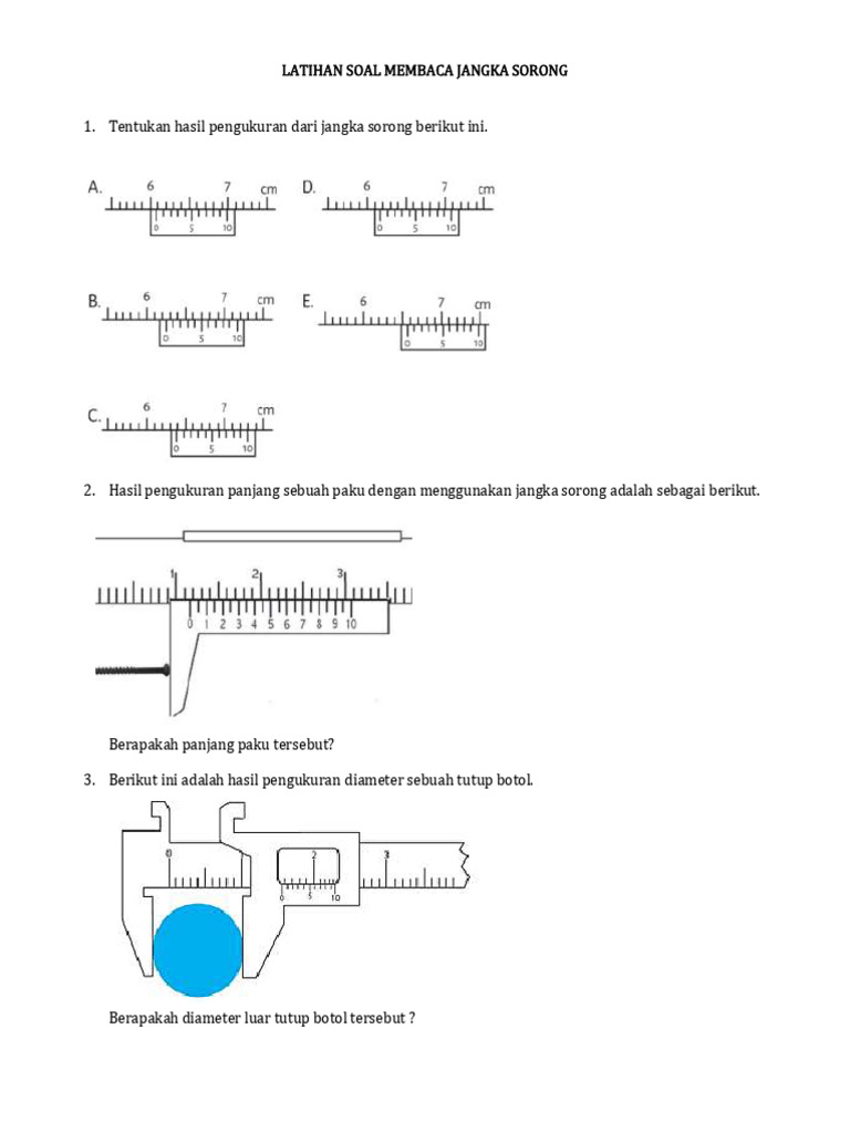 Latihan Soal Membaca Jangka Sorong | PDF | Griya & Taman | Sains ...
