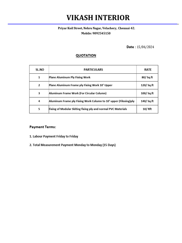 Vikash Interior | PDF