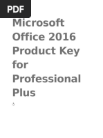 Microsoft Office 2016 Product Key For Professional Plus | PDF | Computers