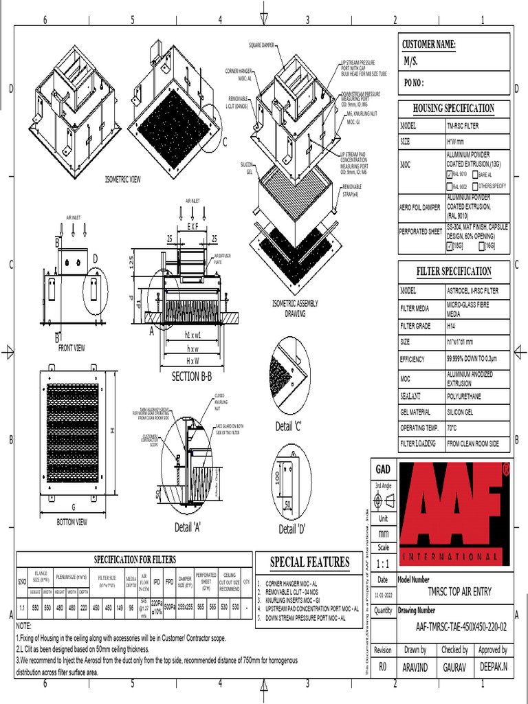 TMRSC Top Air Entry Specifications | PDF | Building Engineering ...