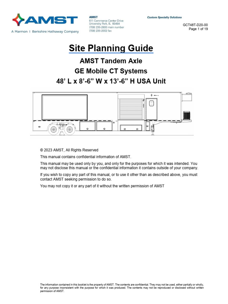 AMST GCT48T D20 00 GE CT Systems 48 Tandem Axle Site Guide | PDF ...