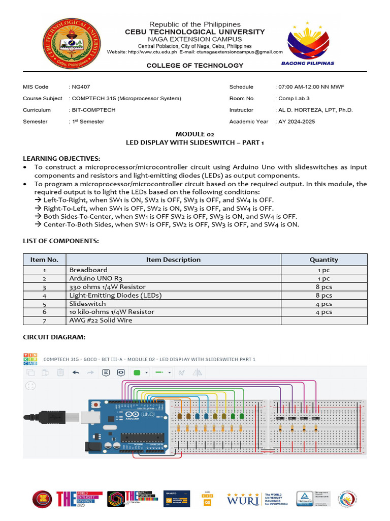 Comptech-315-Riddick Module 2 Part 1 | PDF | Arduino | Electronics