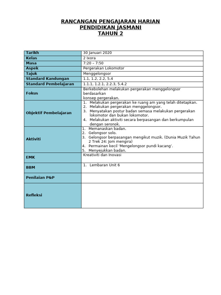 6.pergerakan Lokomotor (Menggelongsor) | PDF