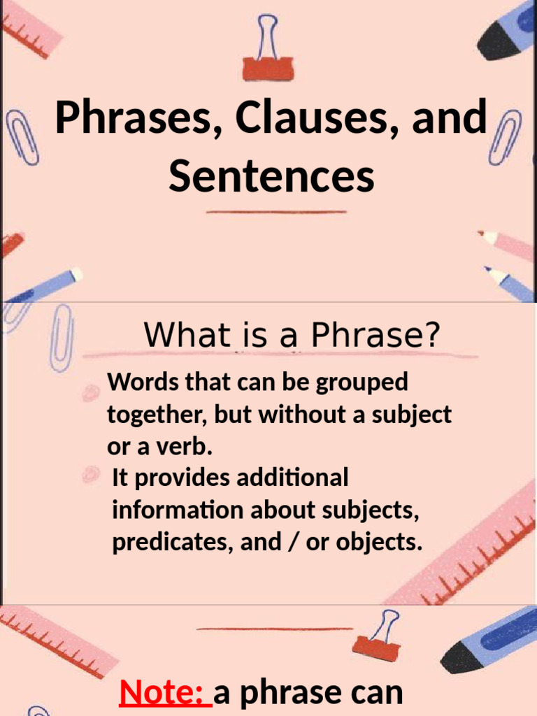 Phrases, Clauses and Sentences | PDF | Subject (Grammar) | Verb
